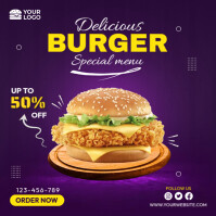 Delicious Burger Menu Template | PosterMyWall