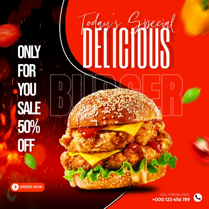 Delicious Burger Menu Template | PosterMyWall