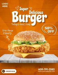 Delicious Burger Menu Template | PosterMyWall