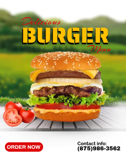 Delicious Burger Menu Template | PosterMyWall