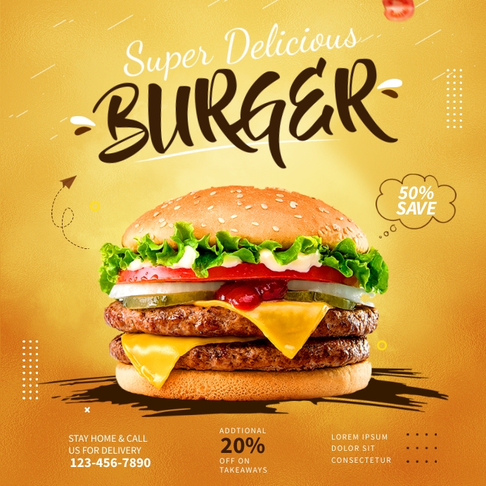 Delicious Burger Menu Template | PosterMyWall
