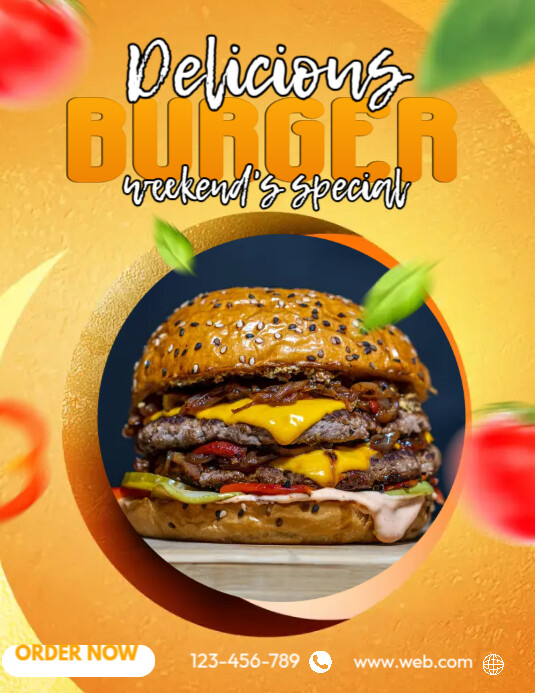Delicious Burger Menu Template | PosterMyWall