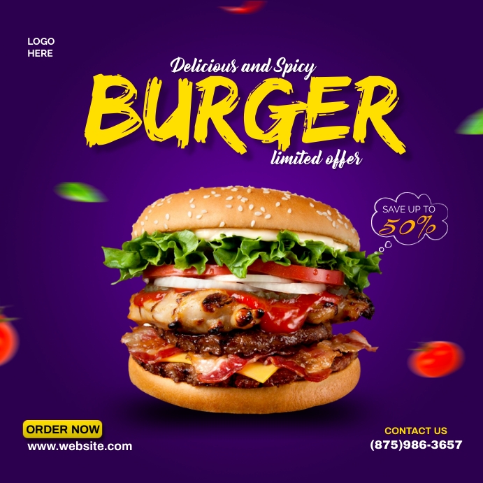 Delicious Burger Offer Template | PosterMyWall