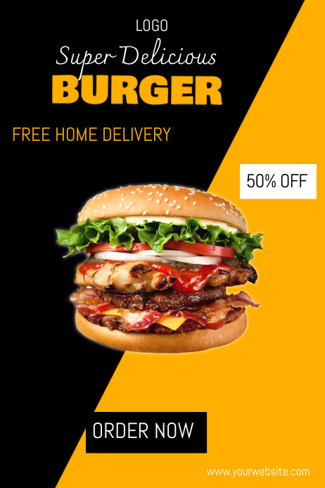 Delicious Burger poster Template | PosterMyWall