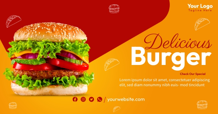 Delicious Burger Promo Template | PosterMyWall
