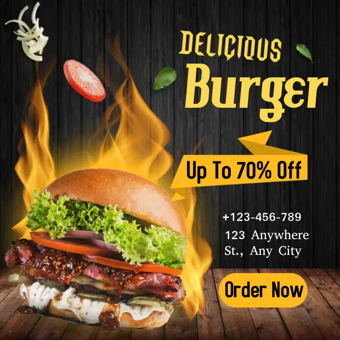 Plantilla de Delicious burger sale Templates | PosterMyWall