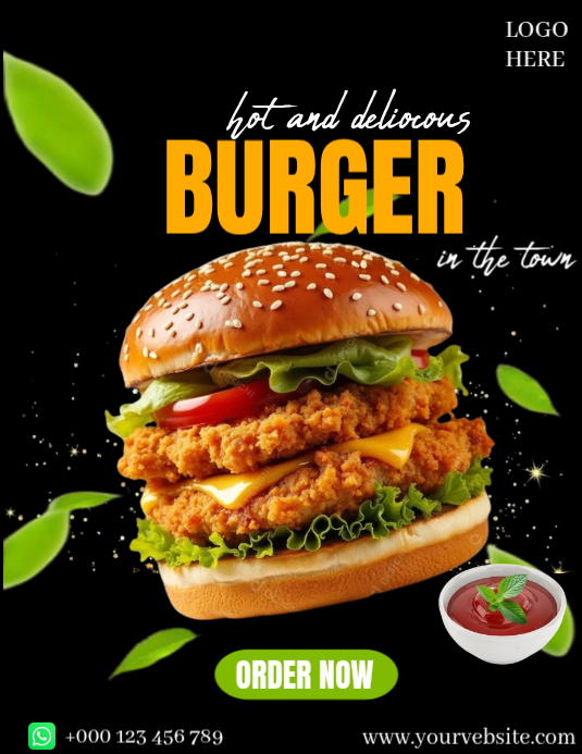 Delicious burger social media post template | PosterMyWall