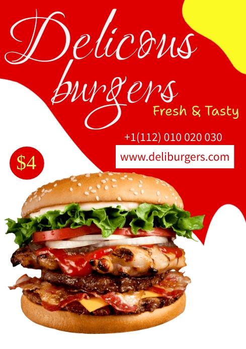 Copy of Delicious burgers sale- flyer design | PosterMyWall