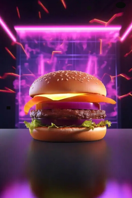 Copy of delicious burgers with bright lights | PosterMyWall