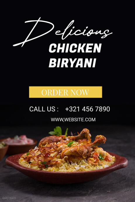 Delicious chicken biryani Template | PosterMyWall