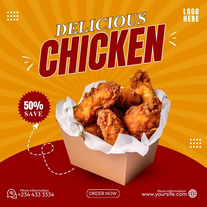 Delicious Chicken Flyer Template | PosterMyWall