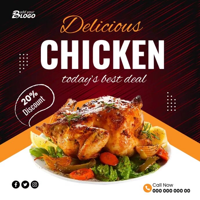 Delicious Chicken Food Menu Instagram Post Template | PosterMyWall