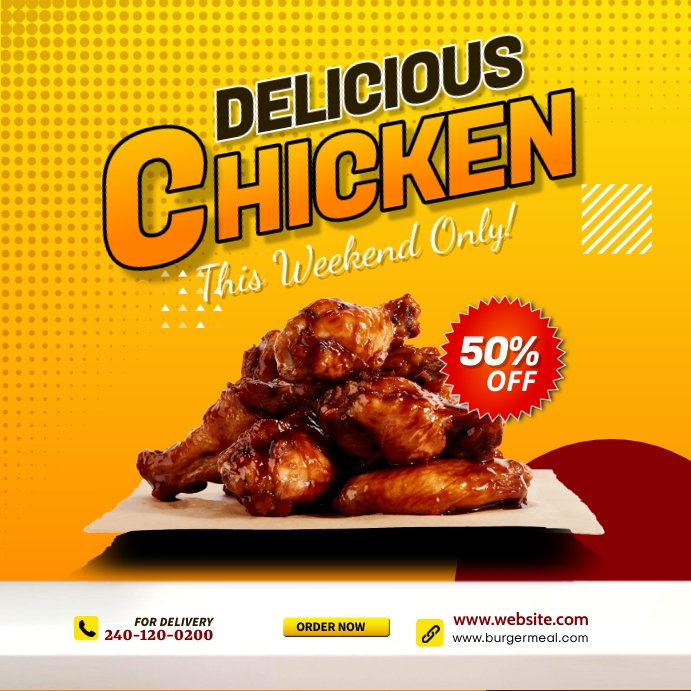 Delicious Chicken Menu Template | PosterMyWall