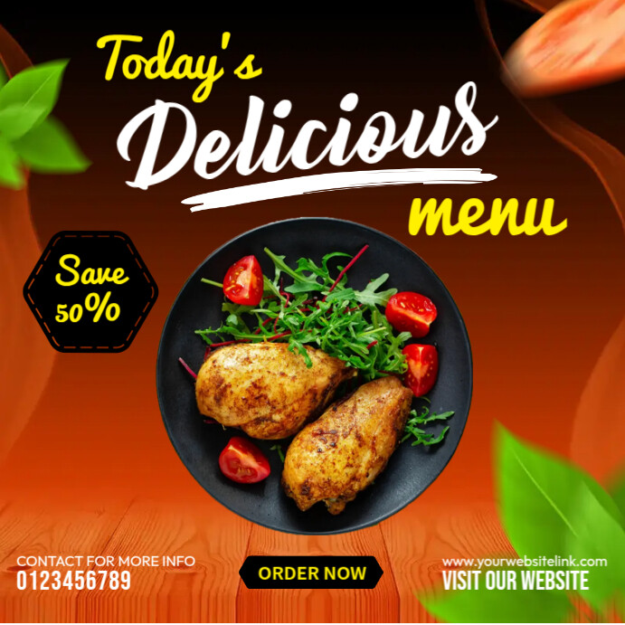 Delicious Chicken Menu Template | PosterMyWall