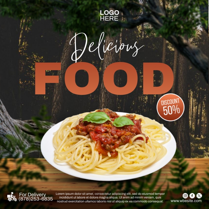 Plantilla de Delicious Food Ads | PosterMyWall