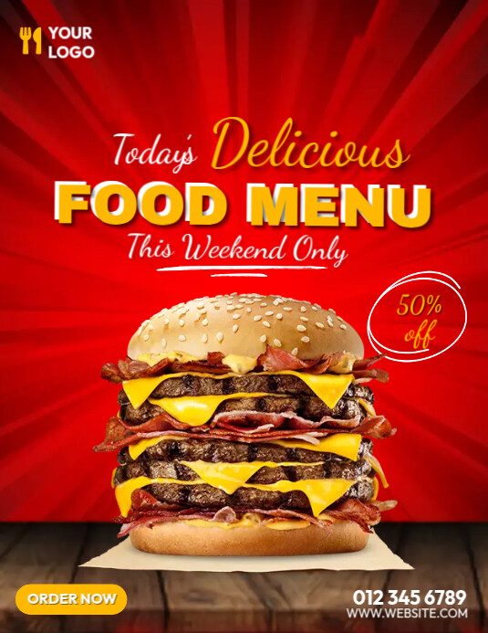 Delicious Food Best Offer Template | PosterMyWall