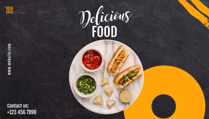Delicious Food Business Card Template | PosterMyWall