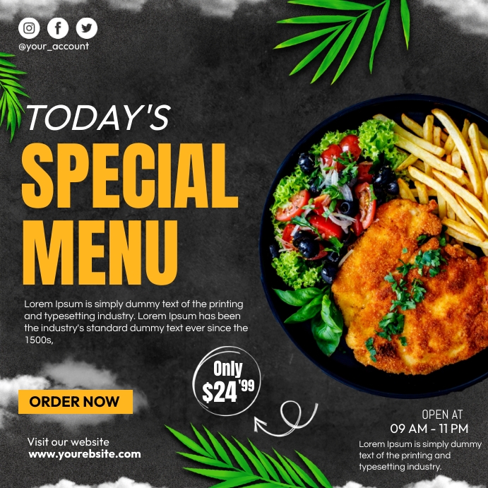Delicious Food Combo Ads Template | PosterMyWall