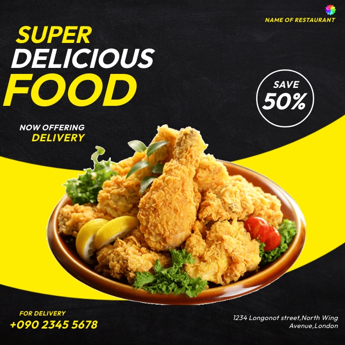 DELICIOUS FOOD FLYER Template | PosterMyWall