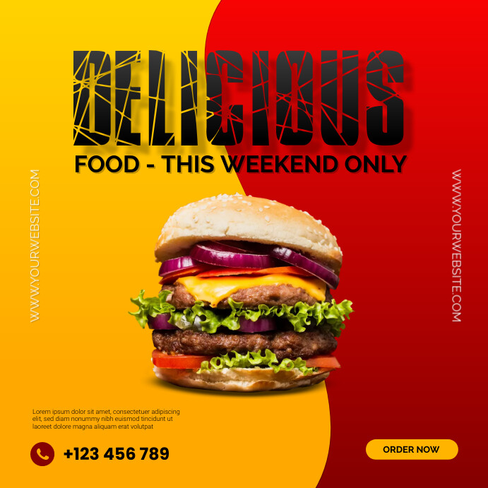 Delicious Food Instagram Poster Flyer Template | PosterMyWall