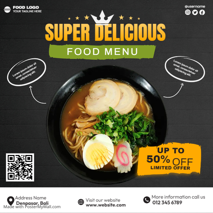 Delicious Food Menu Ads Template | PosterMyWall