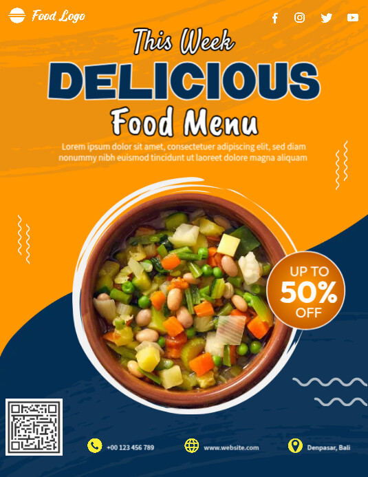 Delicious Food Menu Ads Template | PosterMyWall