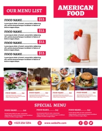 American Food Menu List Ads Template | PosterMyWall