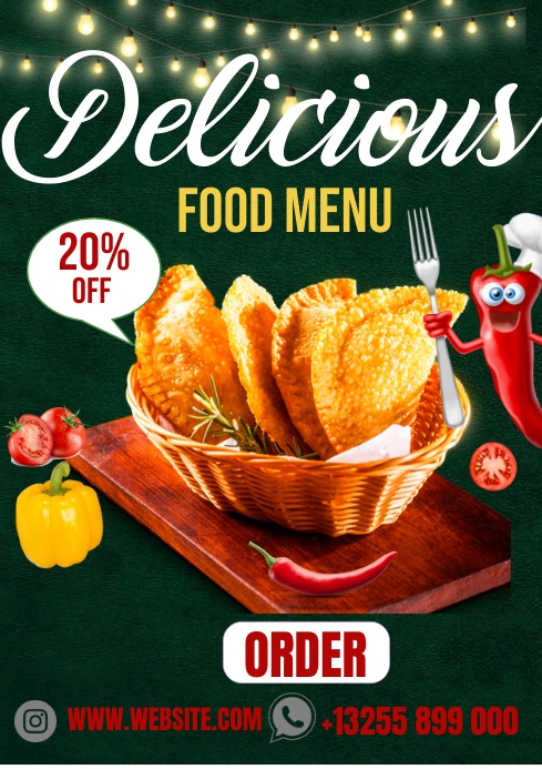 Delicious Food Menu Ads Templat | PosterMyWall
