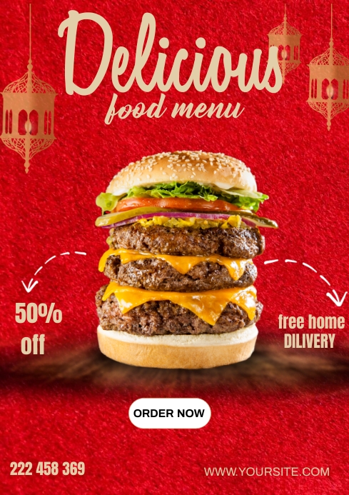 Delicious Food Menu Ads Template | PosterMyWall