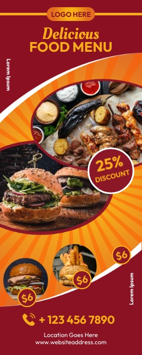 Delicious Food Menu Banner Template | PosterMyWall