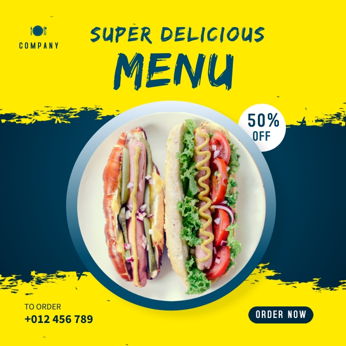 Templat Spanduk Menu Makanan Lezat | PosterMyWall