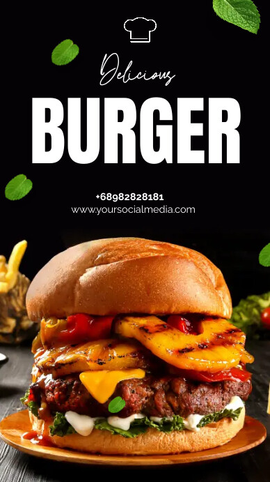 Plantilla de delicious food menu - Burger | PosterMyWall