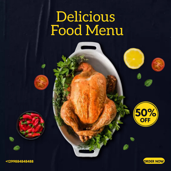 Delicious food menu - Chicken Template | PosterMyWall