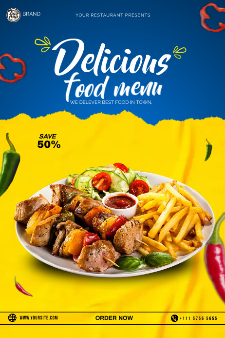 Delicious food menu Template | PosterMyWall