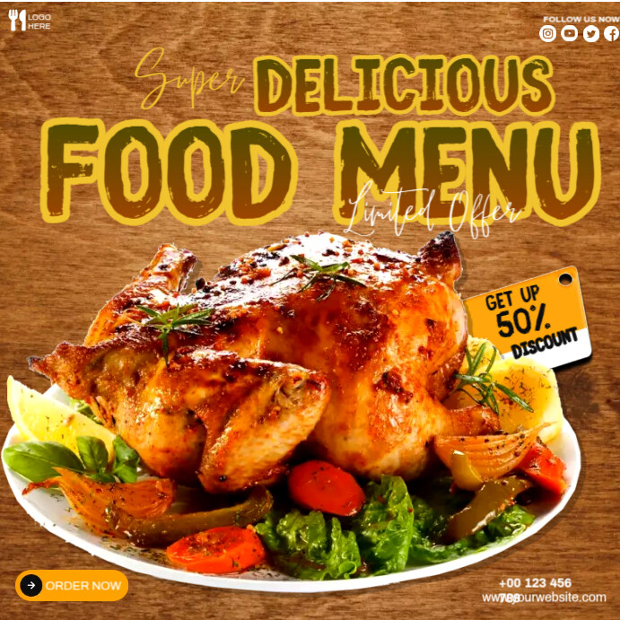 Delicious Food Menu Template | PosterMyWall