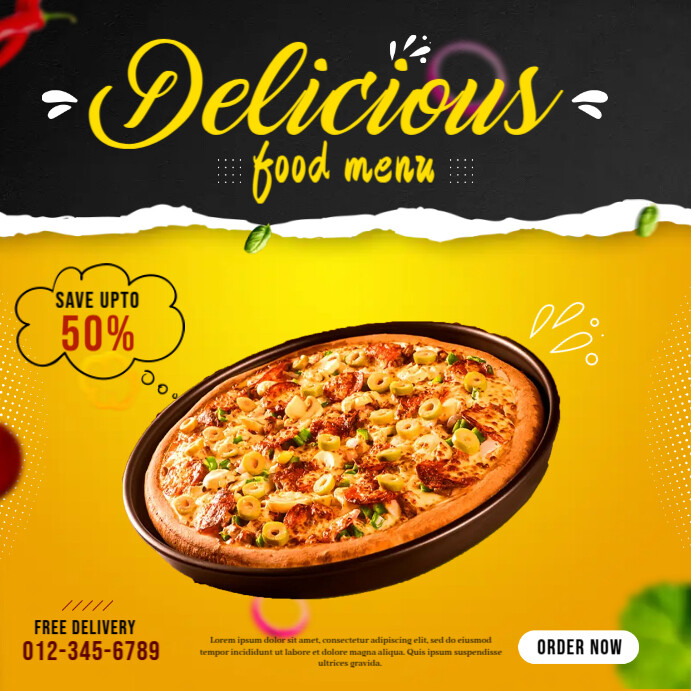 Plantilla de Delicious Food Menu | PosterMyWall