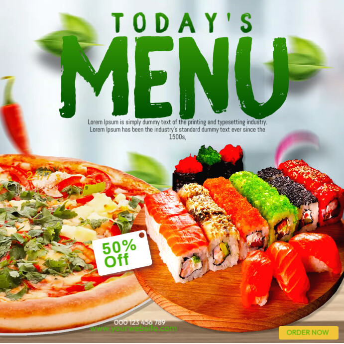 Delicious Food Menu Template | PosterMyWall