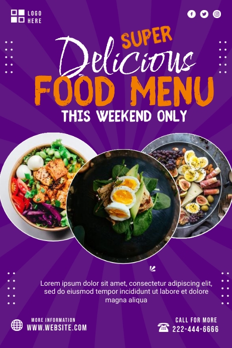 Delicious Food Menu Template | PosterMyWall