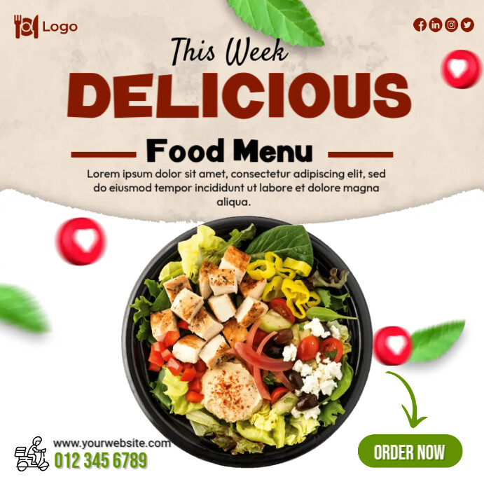 Delicious Food Menu Template | PosterMyWall