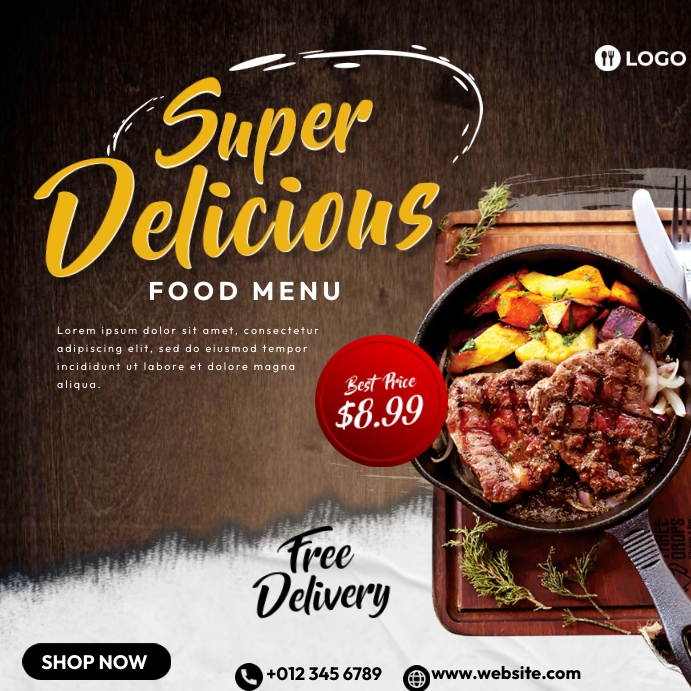 Delicious Food Menu Template | PosterMyWall