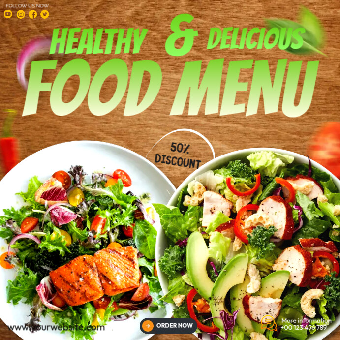 Delicious Food Menu Template | PosterMyWall