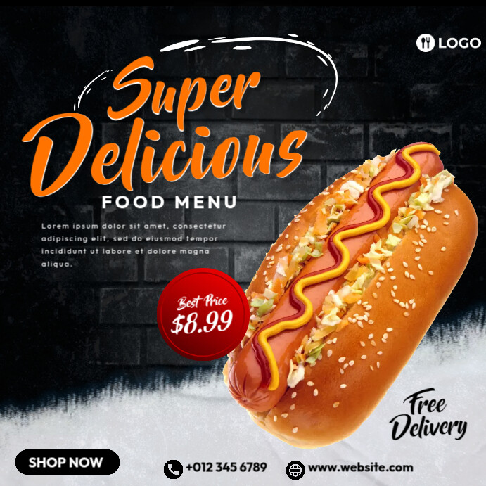 Delicious Food Menu Template | PosterMyWall