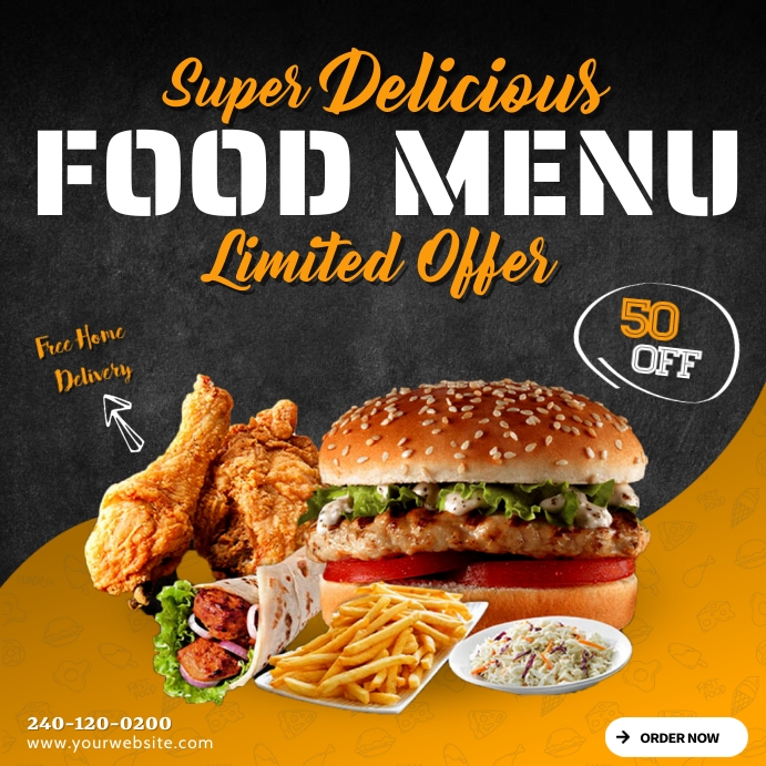 Delicious Food Menu Template | PosterMyWall