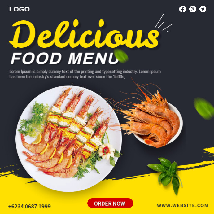 Delicious Food Menu Template | PosterMyWall