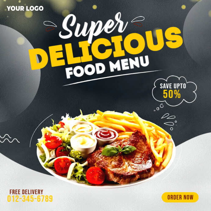 Delicious Food Menu Template | PosterMyWall