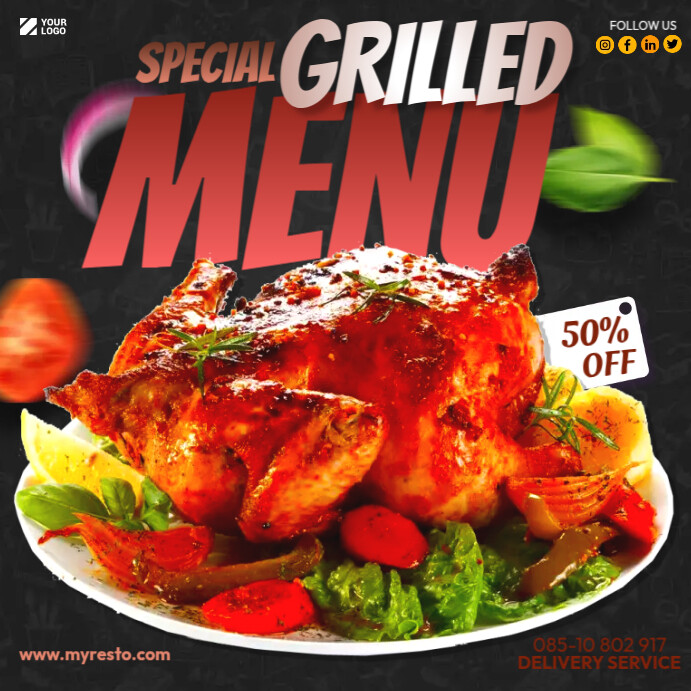 Delicious Food Menu Template | PosterMyWall