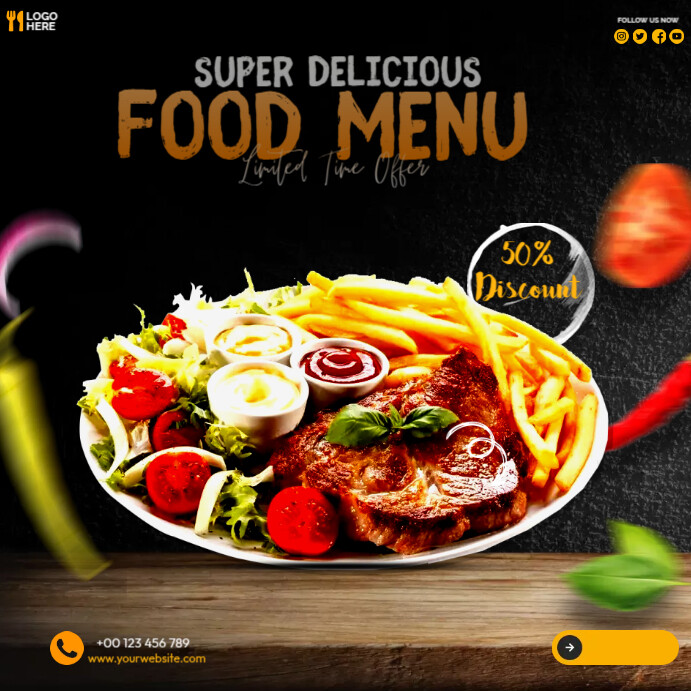 Plantilla de Delicious Food Menu | PosterMyWall