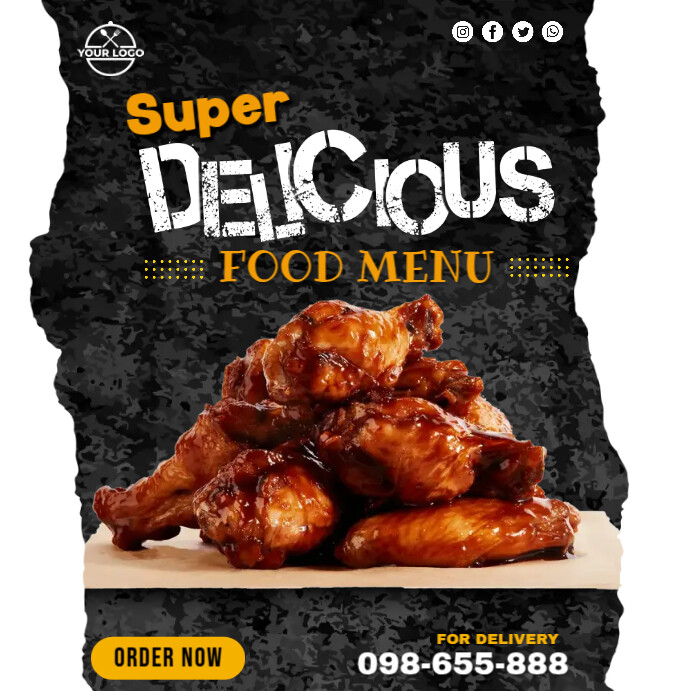 Delicious Food Menu Template | PosterMyWall