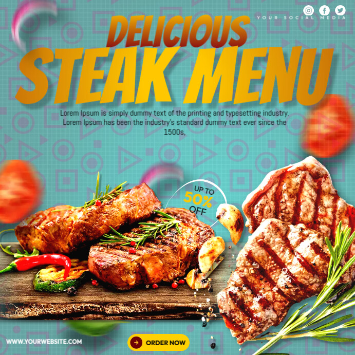 Delicious Food Menu Template | PosterMyWall