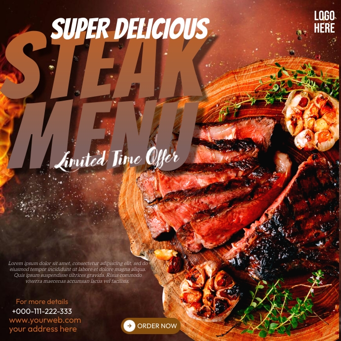 Delicious Food Menu Template | PosterMyWall